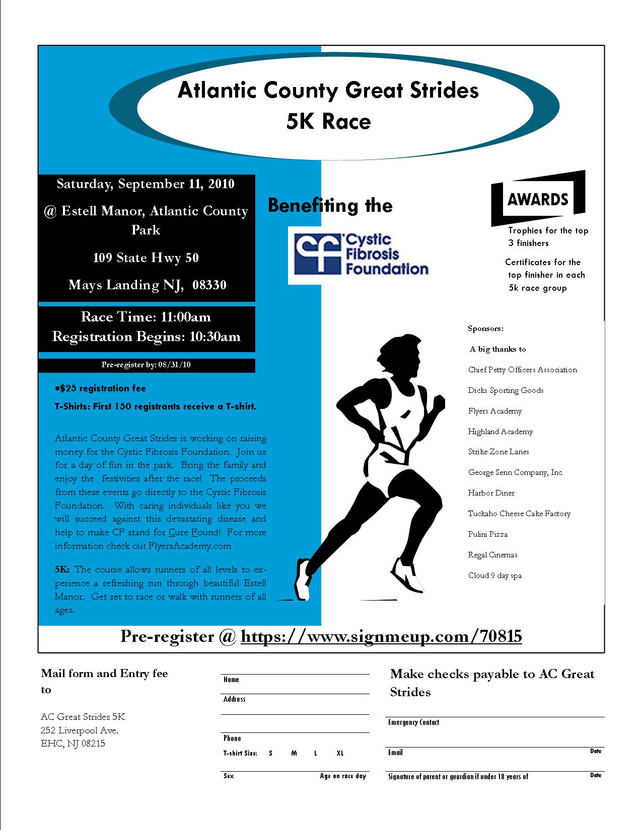 Atlantic County Great Strides Festival and 5K Race